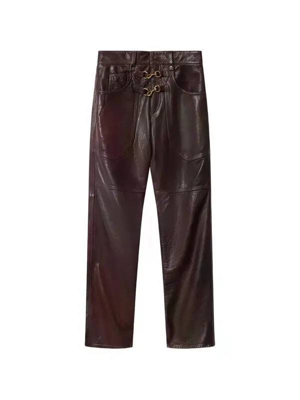 Isabel Marant Étoile Brinley Lamb Leather Trousers With Carabiner Detail