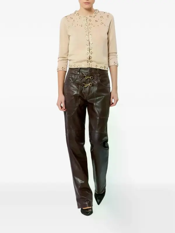 Isabel Marant Étoile Brinley Lamb Leather Trousers With Carabiner Detail