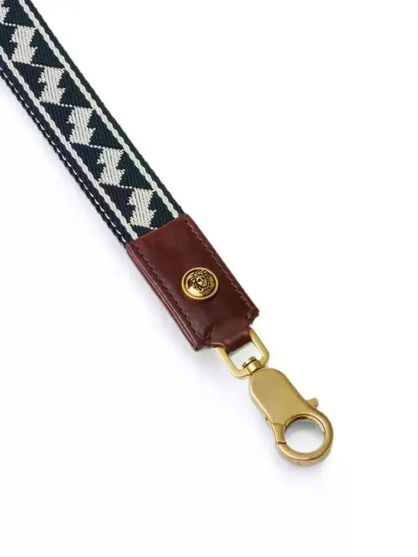 Versace Jacquard Ribbon Keychain With Medusa Hardware - Blue
