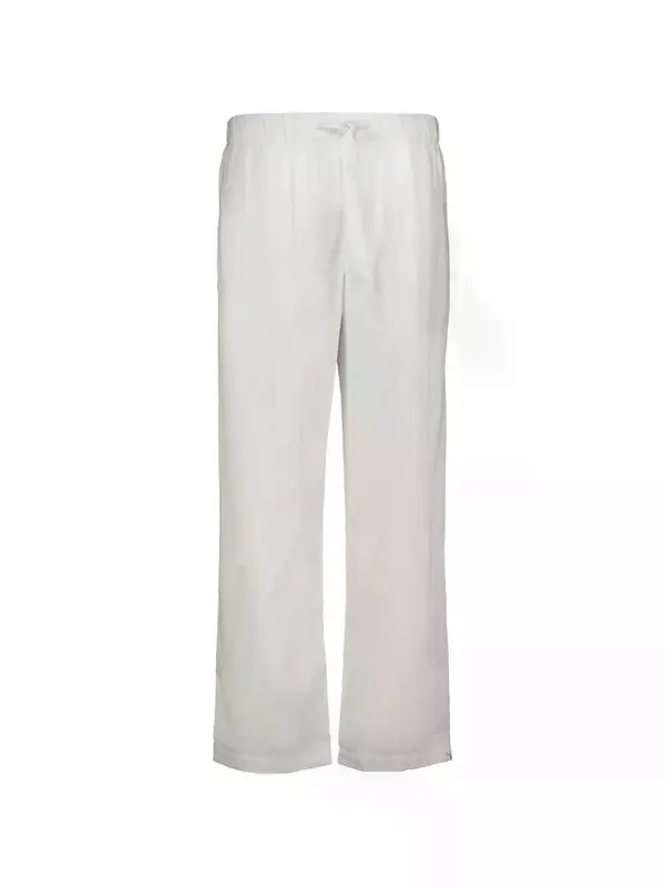 Frescobol Carioca Relaxed Fit Linen Blend Trousers - White