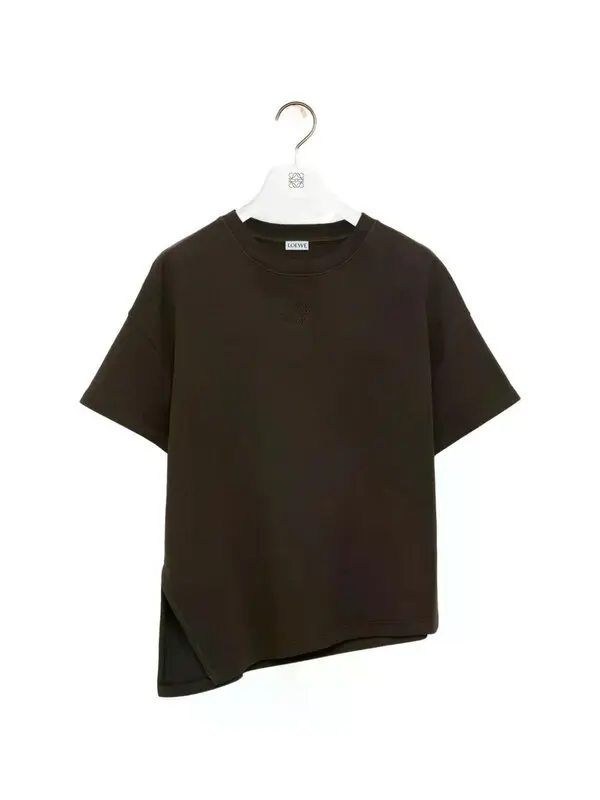 Loewe Asymmetric T-shirt With Anagram Embroidery - Brown