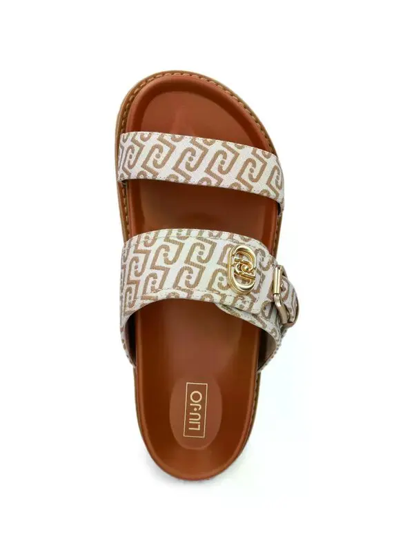 Liu Jo Monogram-print Buckle-fastening Sandals