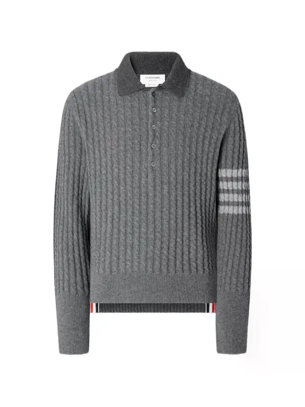 Thom Browne 4-bar Polo Shirt - Grey