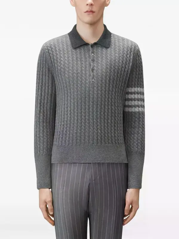 Thom Browne 4-bar Polo Shirt - Grey
