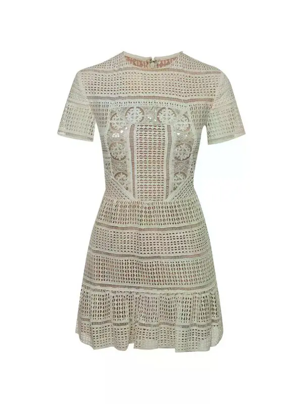 SELF-PORTRAIT Patchwork Guipure Lace Mini Dress