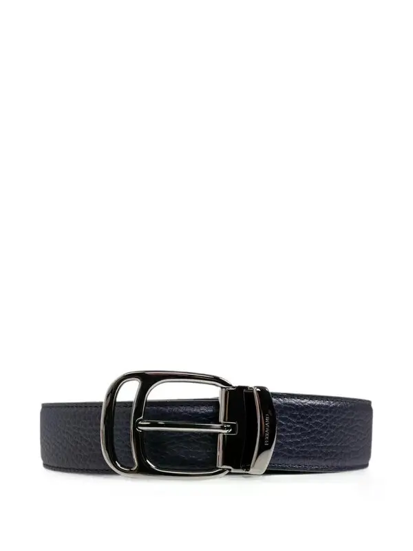 FERRAGAMO Grained Calf Leather Belt - Blue