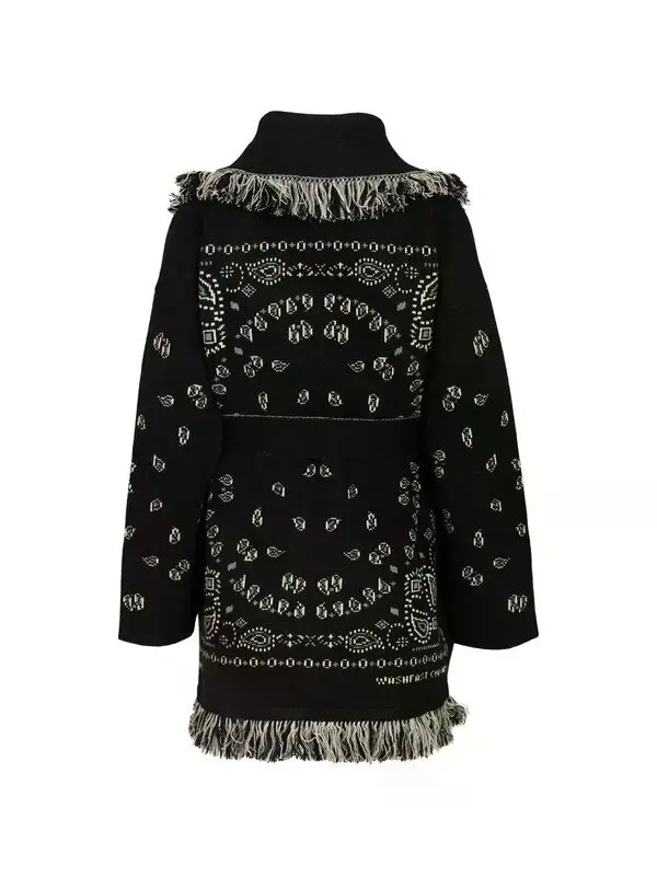 Alanui Bandana Jacquard Fringed Cardigan
