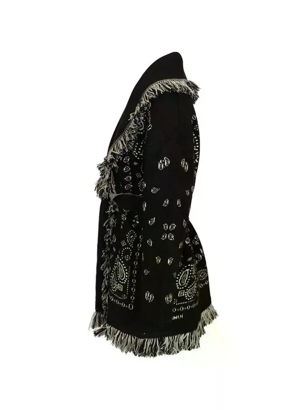 Alanui Bandana Jacquard Fringed Cardigan