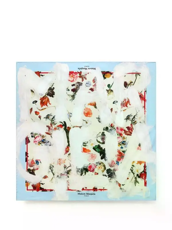 MAISON MARGIELA Floral-print Silk Pocket Square