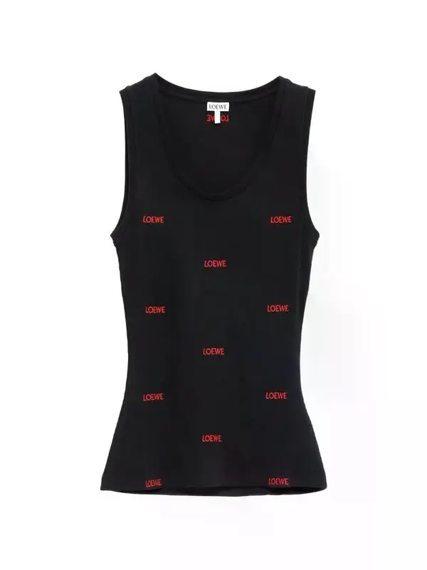 Loewe Logo-embroidered Ribbed-knit Tank Top
