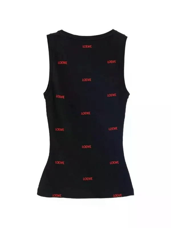 Loewe Logo-embroidered Ribbed-knit Tank Top