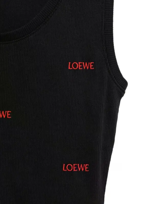 Loewe Logo-embroidered Ribbed-knit Tank Top