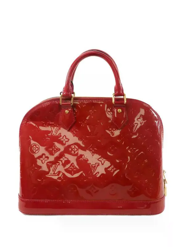 LOUIS VUITTON Monogram Vernis Alma Handbag - Red
