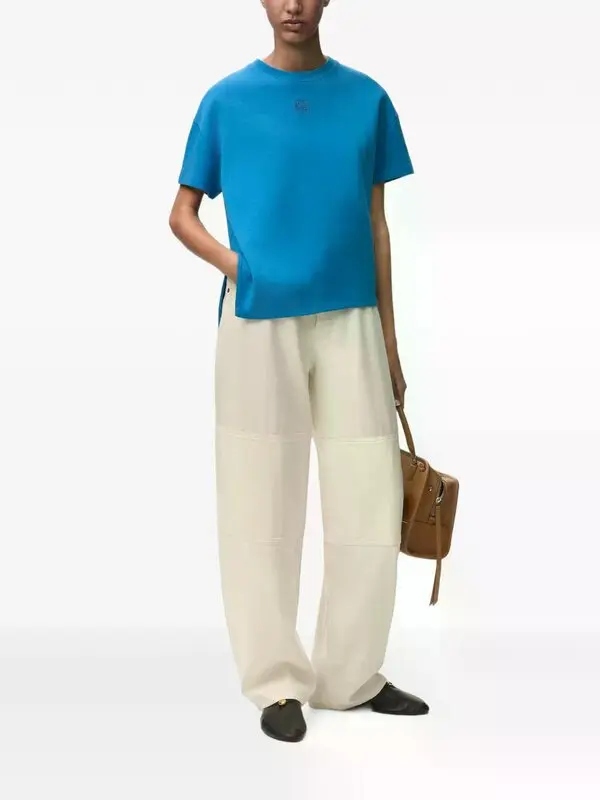 Loewe Asymmetric T-shirt With Anagram Embroidery - Blue