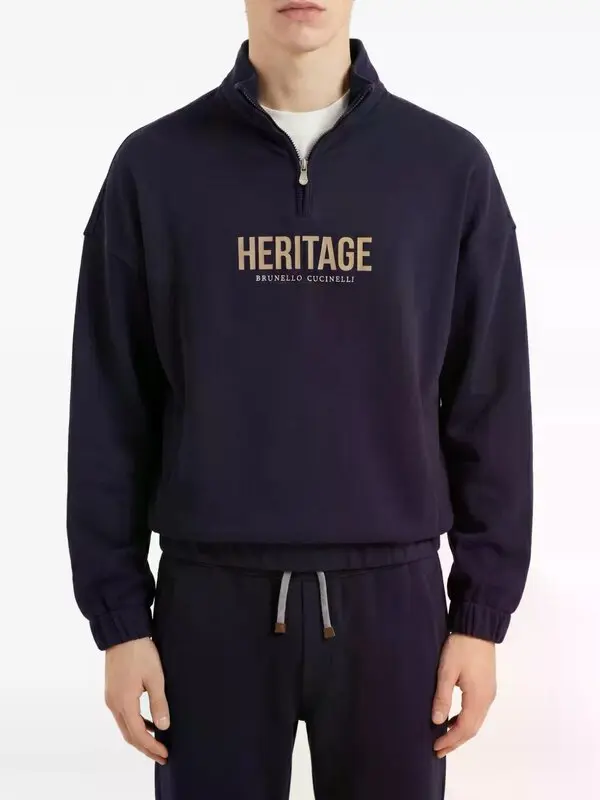 Brunello Cucinelli Half-zip Long-sleeve Sweatshirt