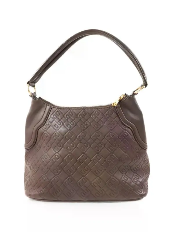 Bally Embossed Leather Shoulder Bag