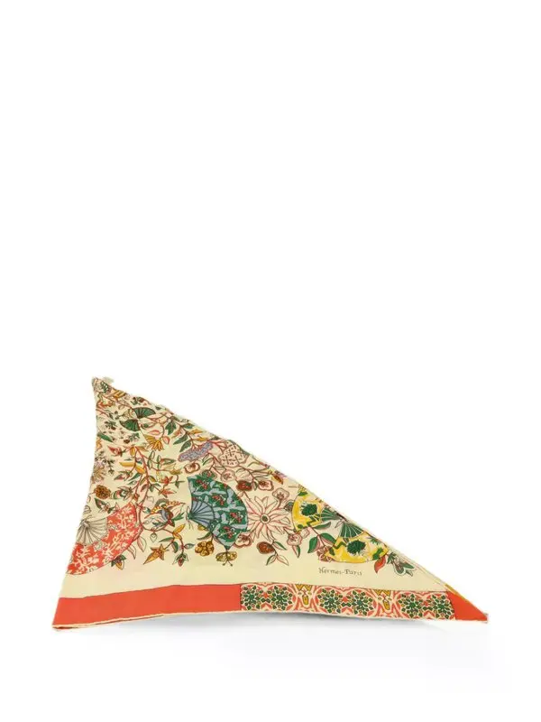 Hermès Floral-print Triangle Scarf