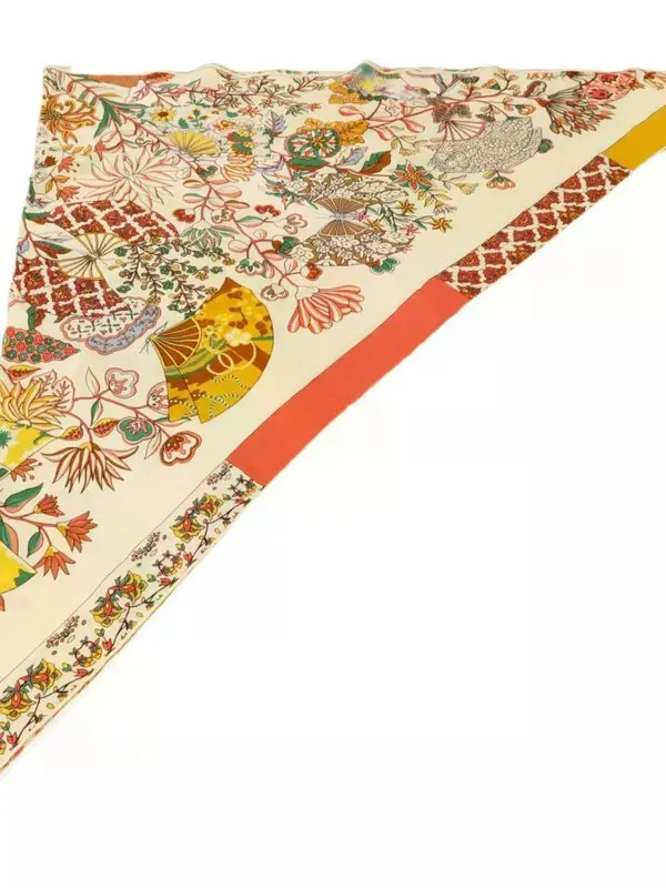 Hermès Floral-print Triangle Scarf
