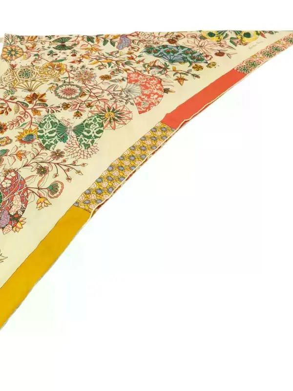 Hermès Floral-print Triangle Scarf