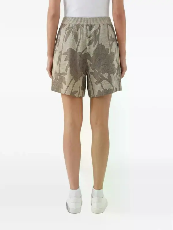 Brunello Cucinelli Floral-print Drawstring Shorts