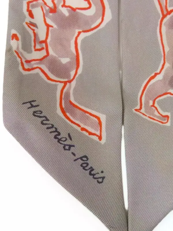 Hermès Chevaux En Liberté Twilly Horse-print Scarf
