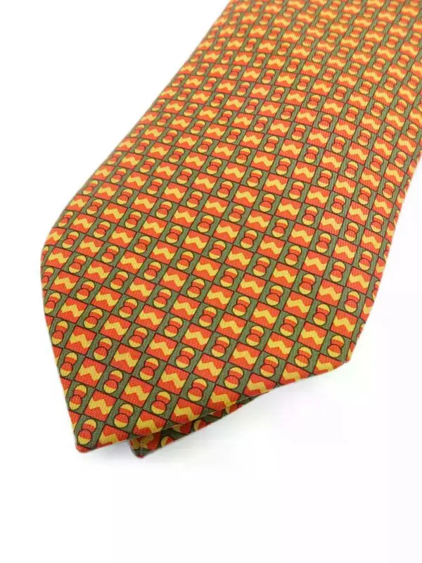 Hermès Geometric-print Silk Tie