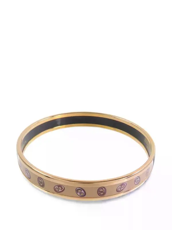 Hermès Enamel Funny Ice Cream Motif Bangle - Gold