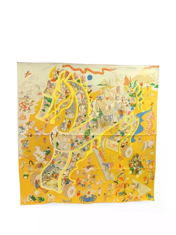 Hermès Academia Hippica Scarf - Yellow