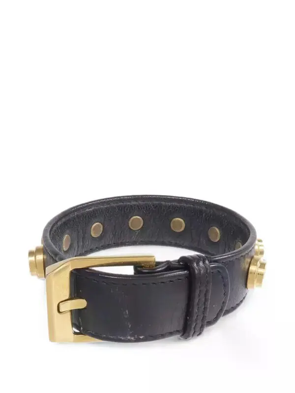Saint Laurent Tone Studded Leather Bracelet