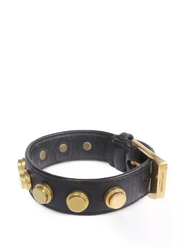 Saint Laurent Tone Studded Leather Bracelet