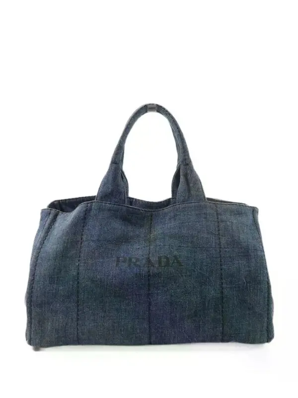 Prada Canapa Logo-print Tote Bag - Blue
