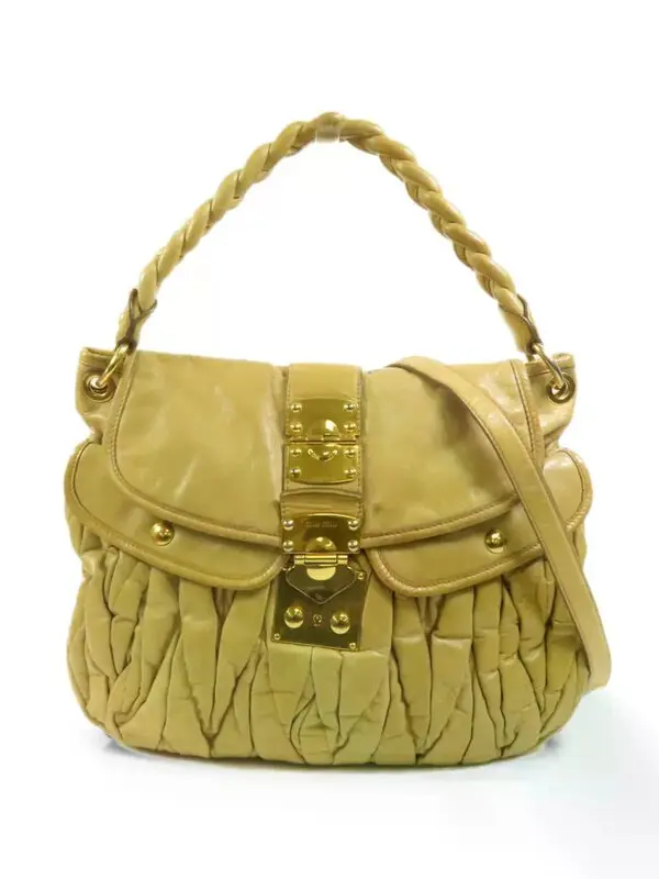 Miu Miu Matelassé Braided-handle Shoulder Bag