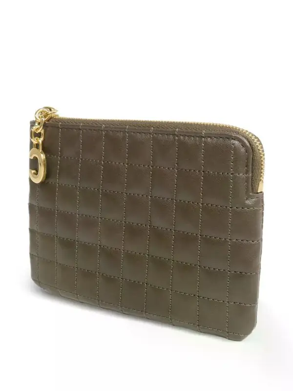 Celine Logo-charm Quilted Coin Purse