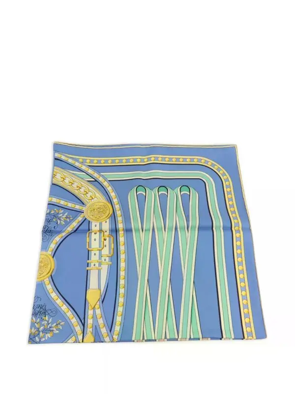 Hermès Print Silk Scarf - Blue