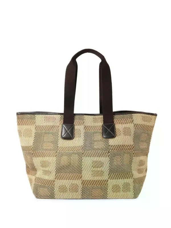 Bally Canvas Tote Bag With Leather Trim - Neutrals