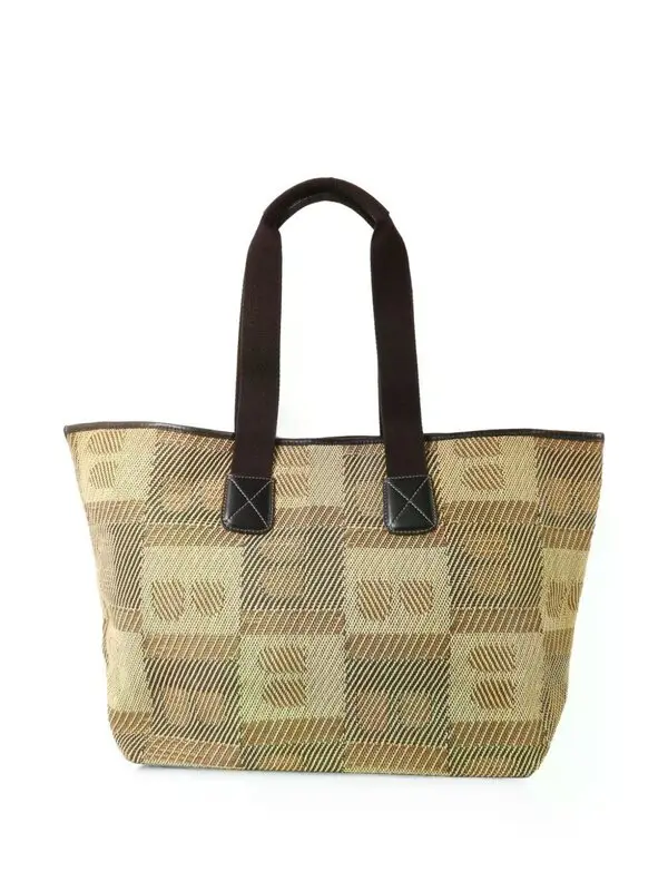 Bally Canvas Tote Bag With Leather Trim