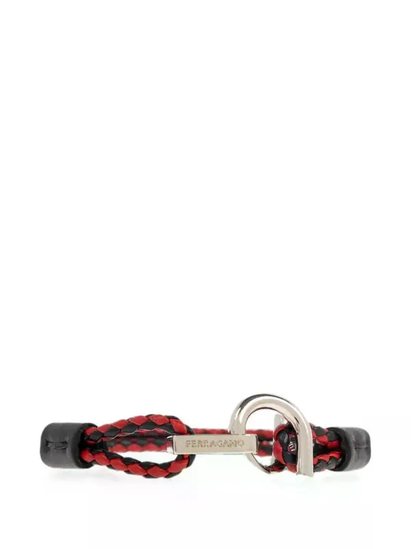 FERRAGAMO Gancini Braided Calf Leather Bracelet