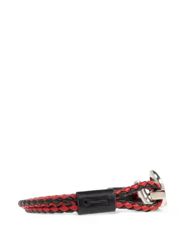FERRAGAMO Gancini Braided Leather Bracelet