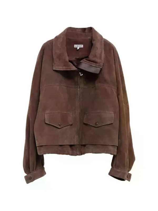Loewe Suede Zip-up Jacket - Brown