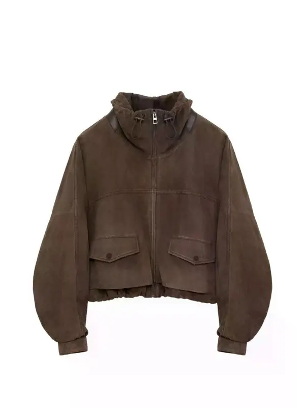 Loewe Suede Zip-up Jacket - Brown