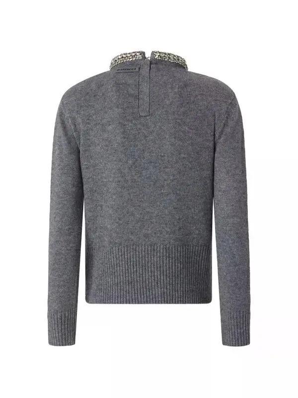 Pinko Crystal-embellished Mock-neck Sweater