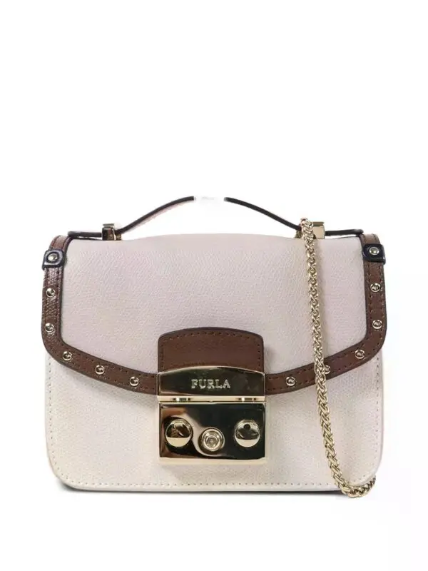 Furla Metropolis Studded Shoulder Bag - Neutrals