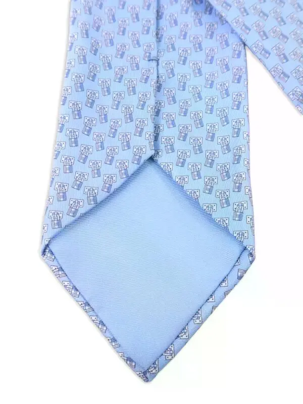 Hermès Padlock Print Silk Tie