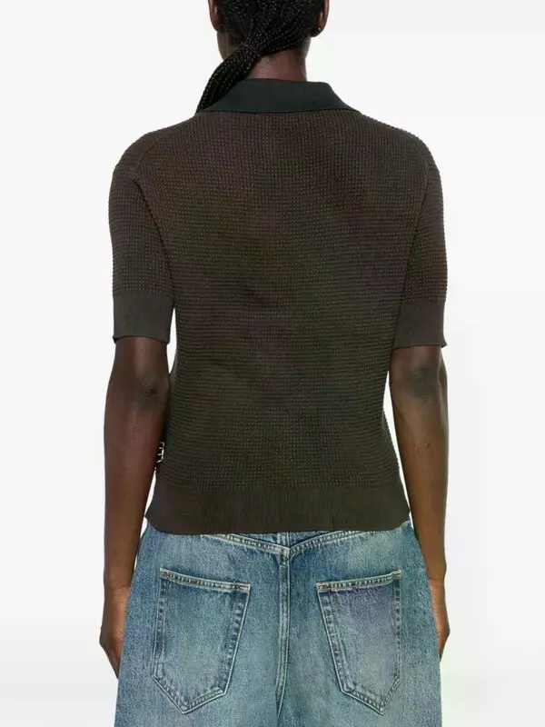 JW Anderson Waffle-knit Polo Shirt - Green