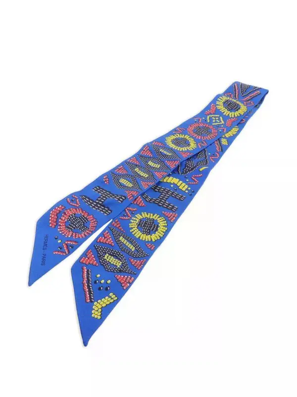 Hermès Kelly En Perles Twilly Scarf - Blue