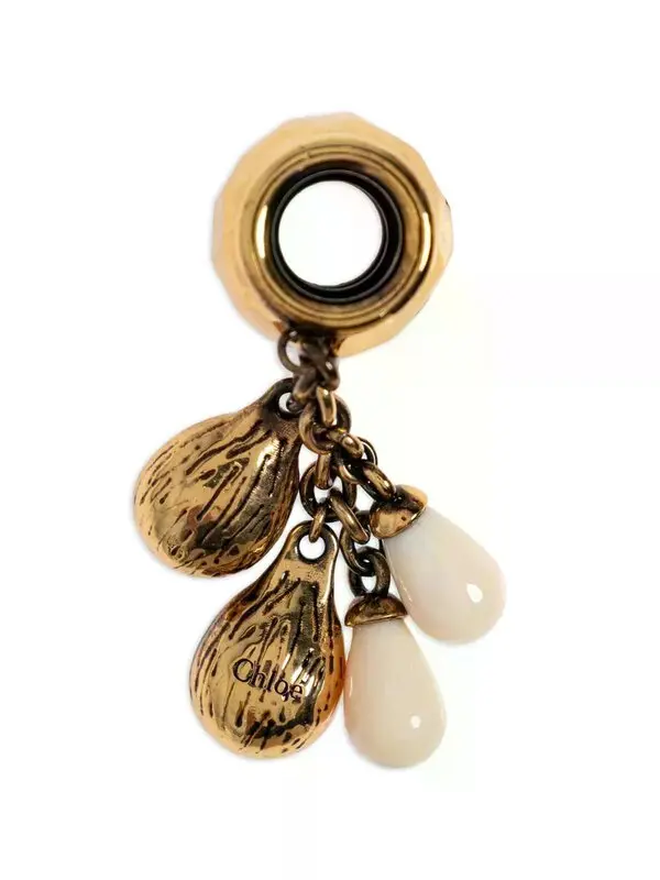 Chloé Charm Embellished Brass Bracelet - Gold