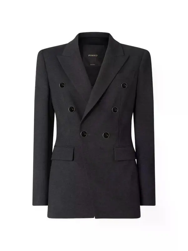 Pinko Double-breasted Peak Lapel Blazer - Grey
