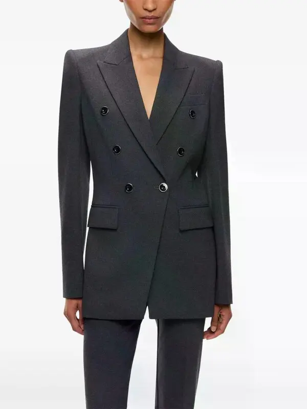 Pinko Double-breasted Peak Lapel Blazer - Grey