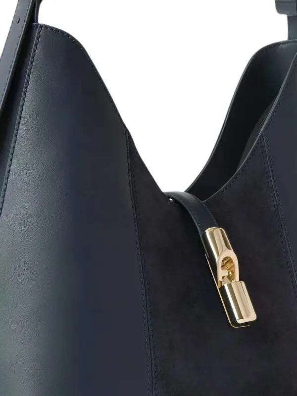 Furla Medium Suede-panelled Leather Shoulder Bag