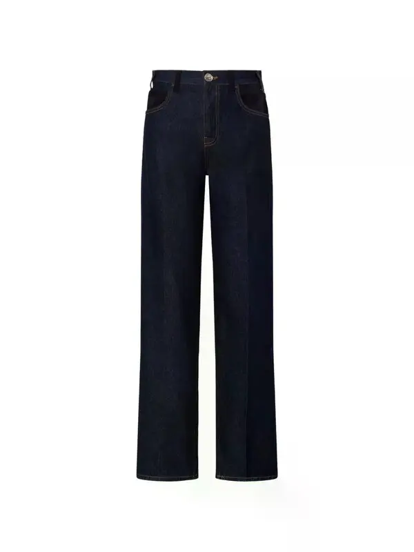 Liu Jo Straight Jeans With Fabric Details - Blue